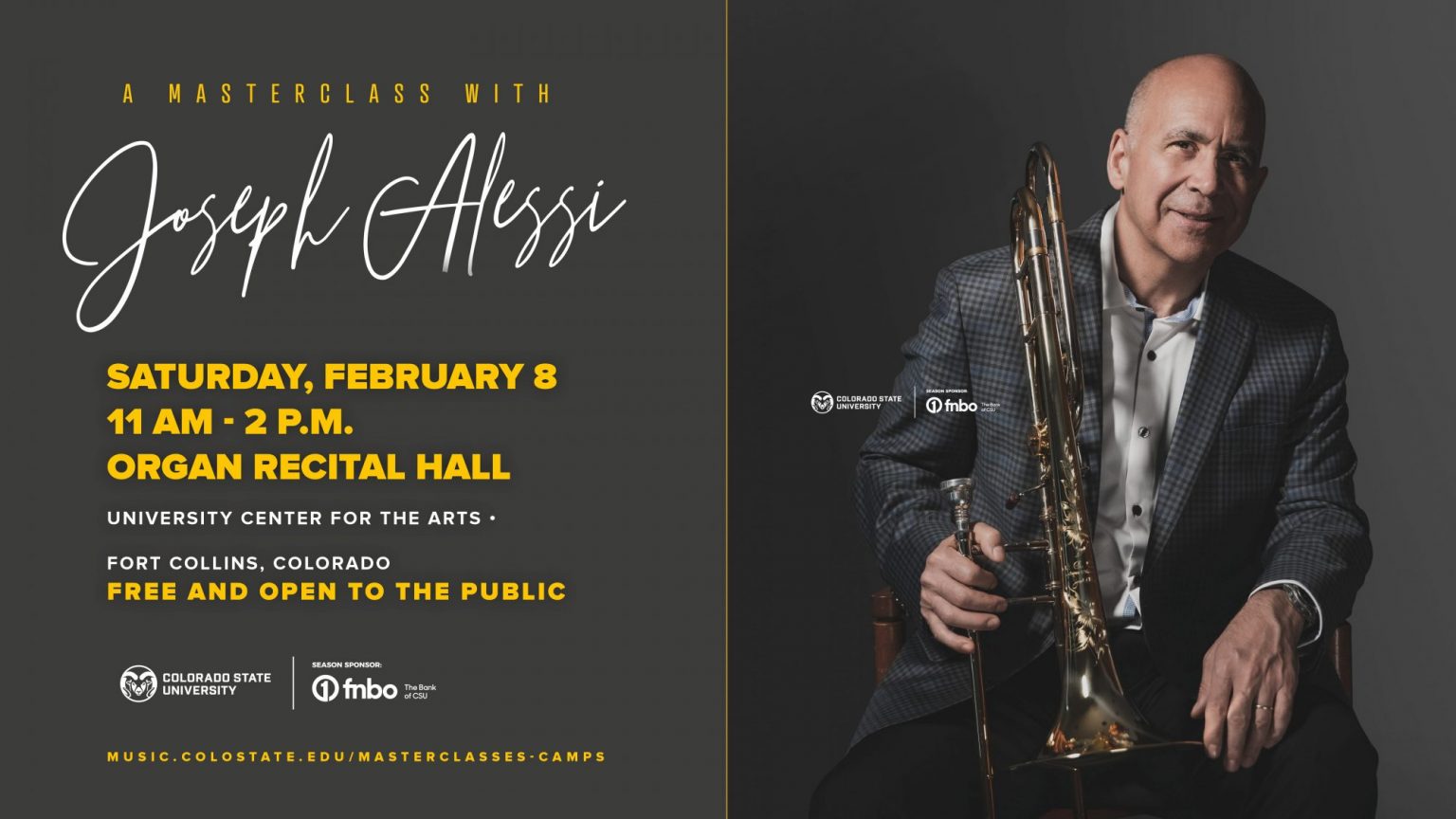 Masterclass with Joseph Alessi, Trombone / FREE - Music